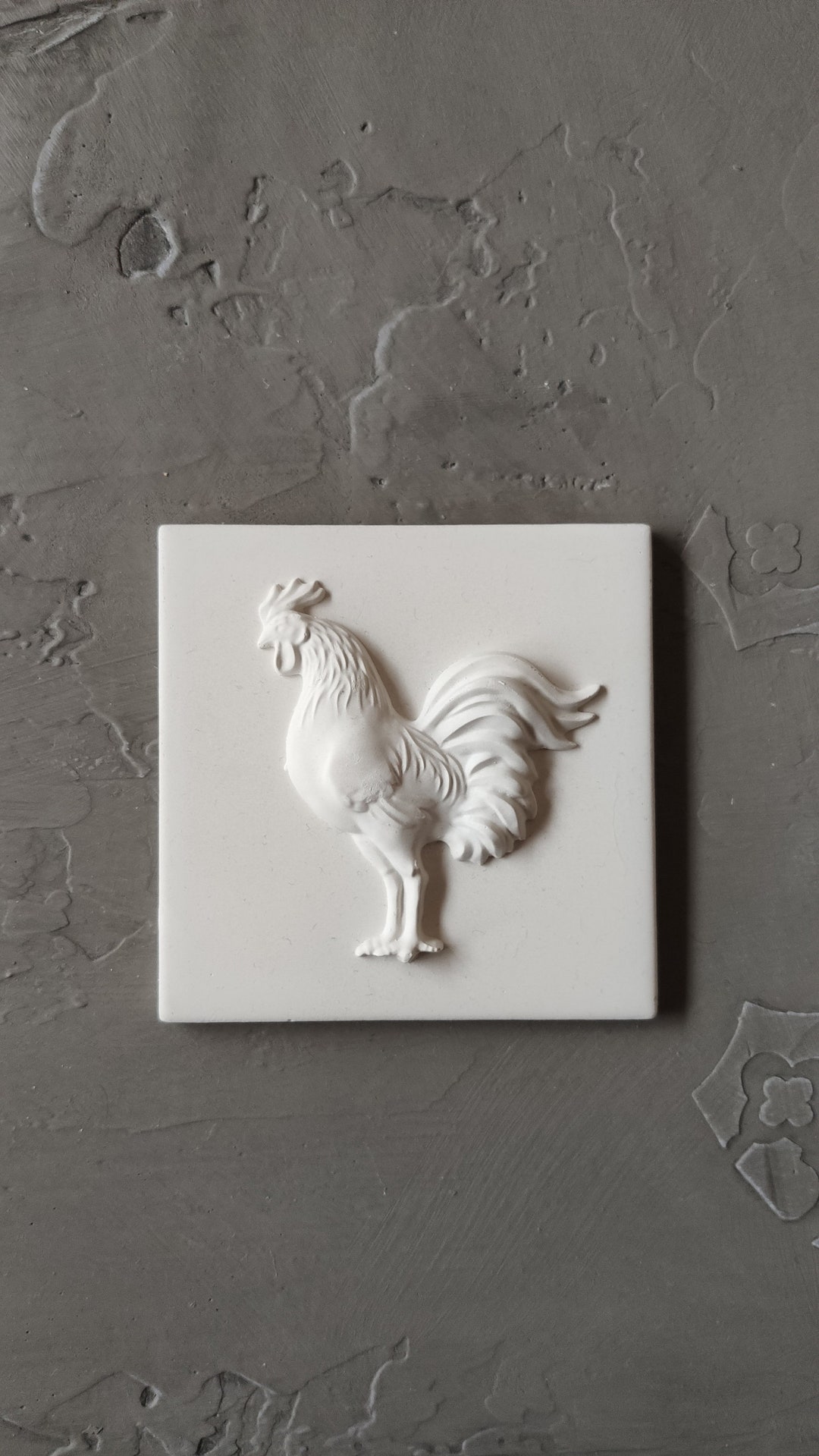 Rooster 3D Square Tile 10x10cm (3.9in), Vintage Tiles, Backsplash Tiles ...