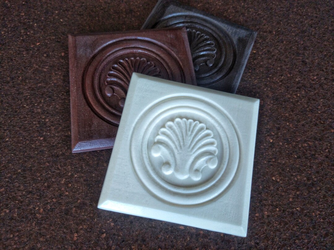 Square Decorative Overlays 10x10cm , Resin Mouldings With Wood Texture ...