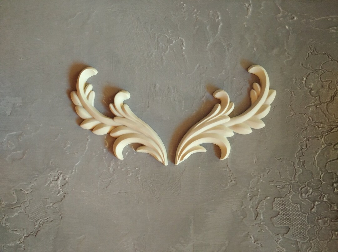 Furniture Embellishment Appliques Leaves Pair | Furniture Decorative ...