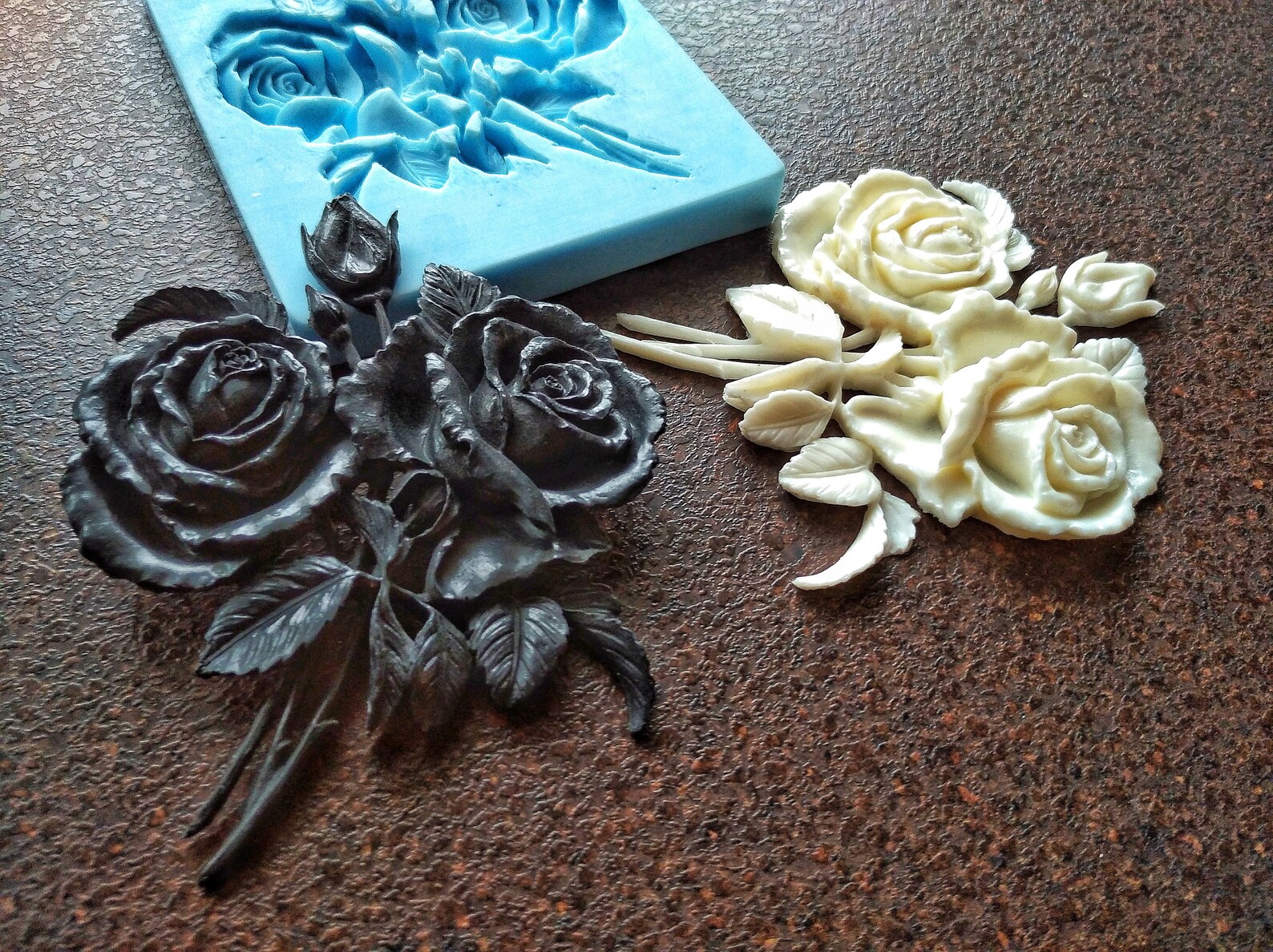 Roses Bush Silicone Mold, Molds for Resin, Concrete Molds, Furniture ...