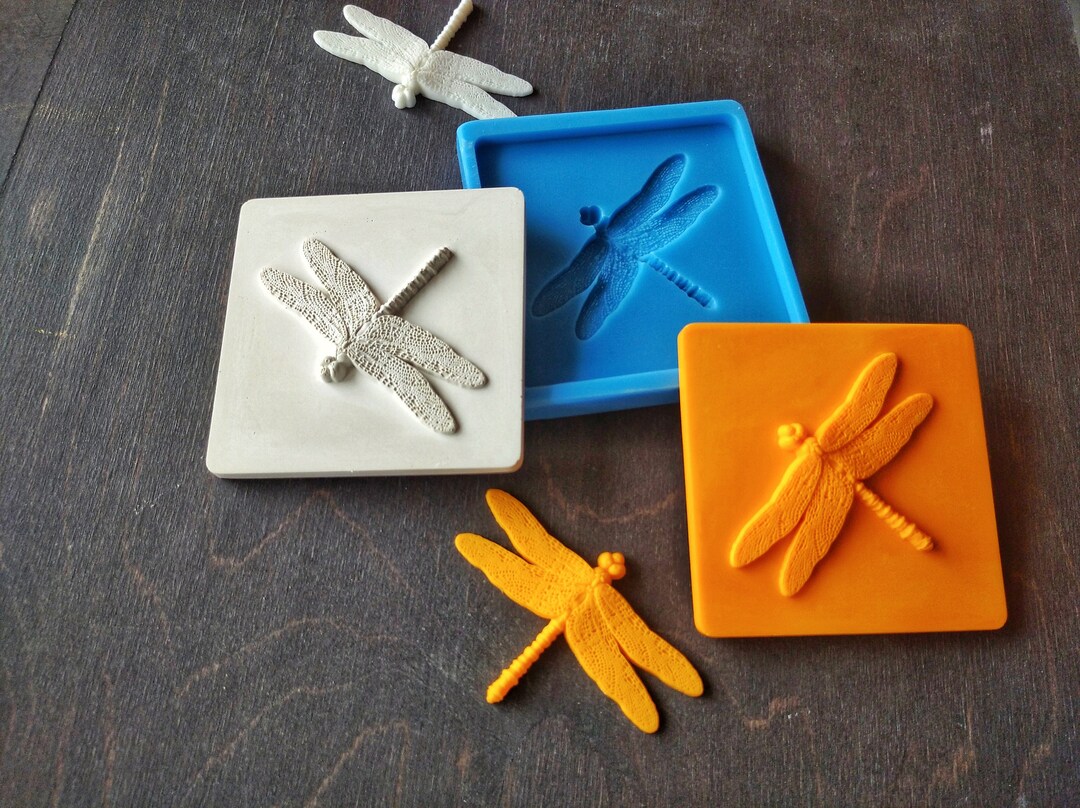 Dragonfly 3d Tile Mold, Silicone Mould , Dragonfly Applique , Concrete ...
