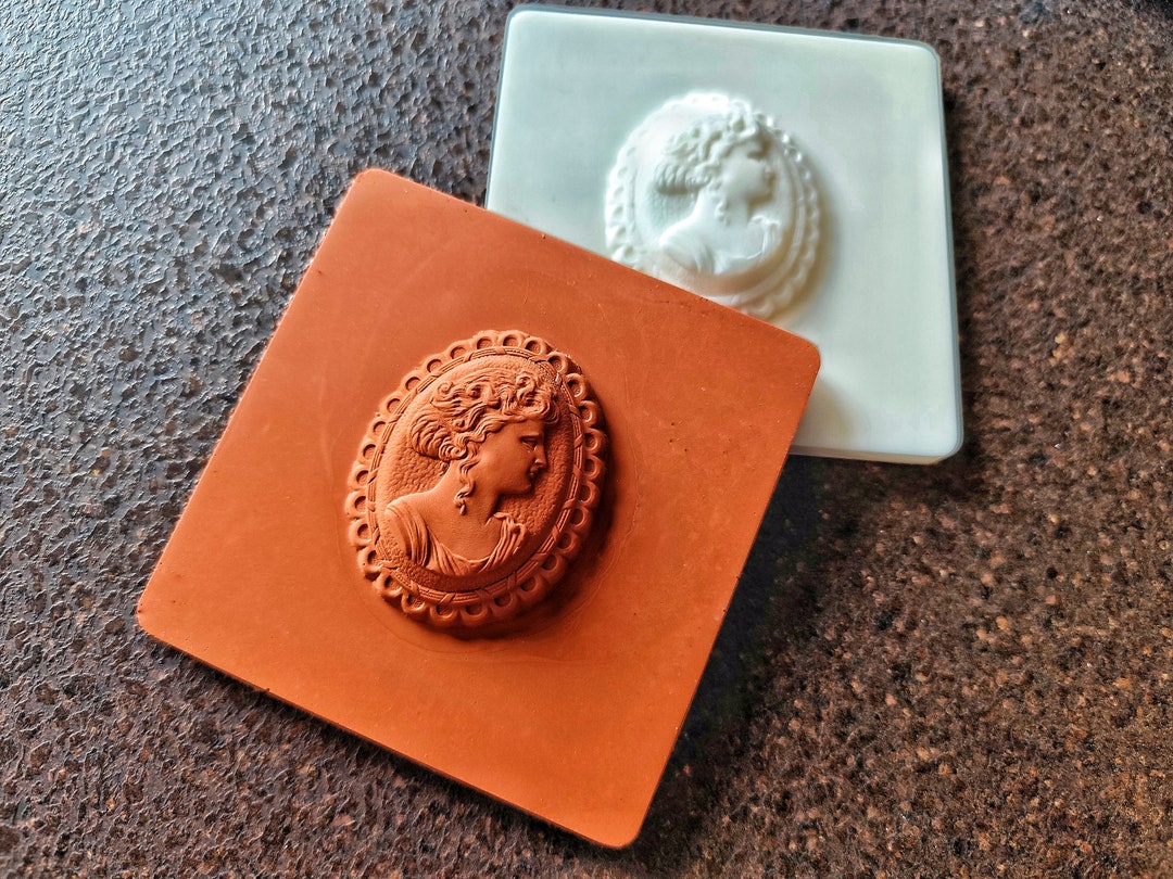 Square Tile With Vintage Woman Cameo Element Made From Architectural ...