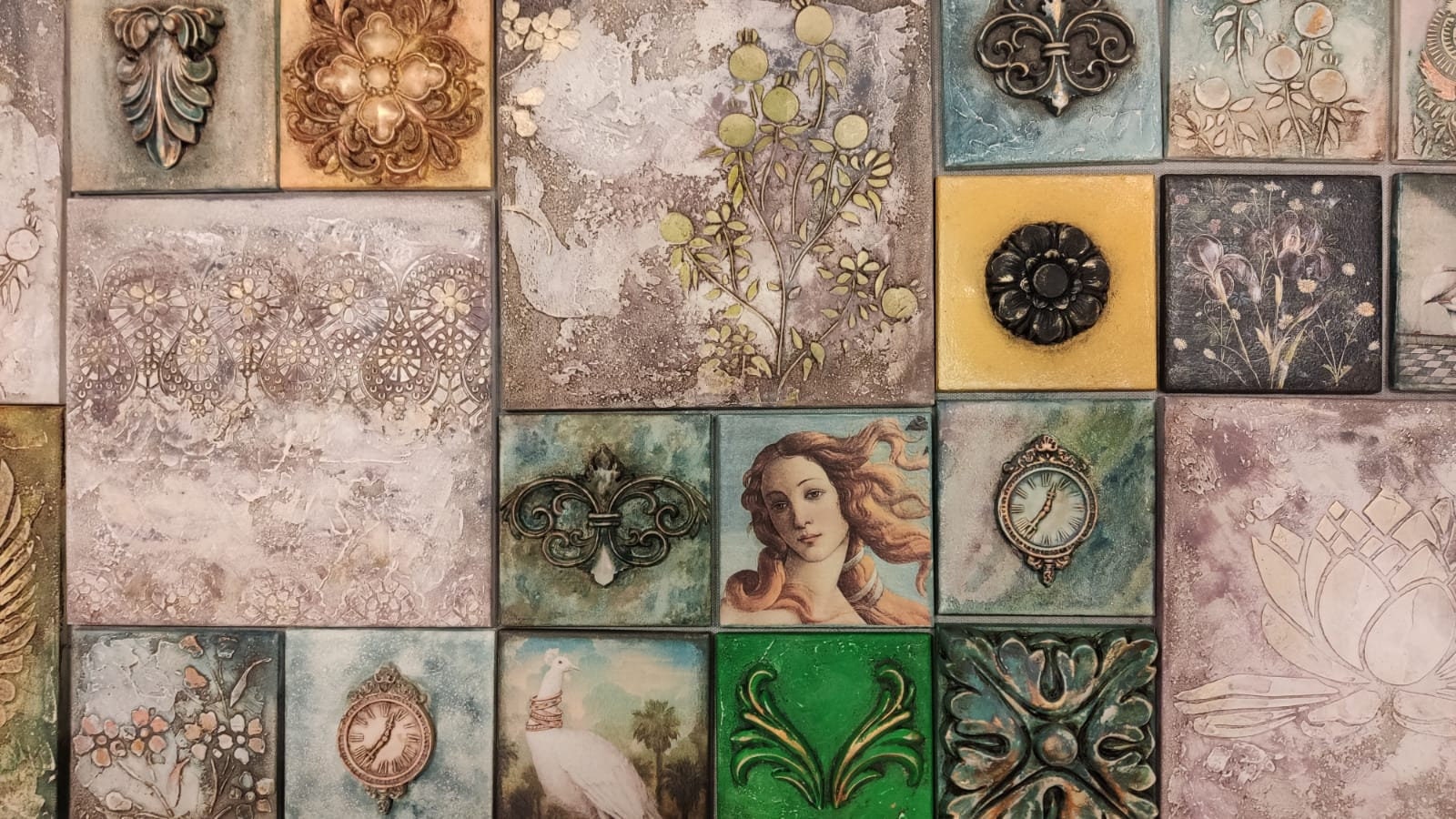 Gypsum Tile Alfrey Decor Decorative Tiles Chic Tiles Vintage | Etsy