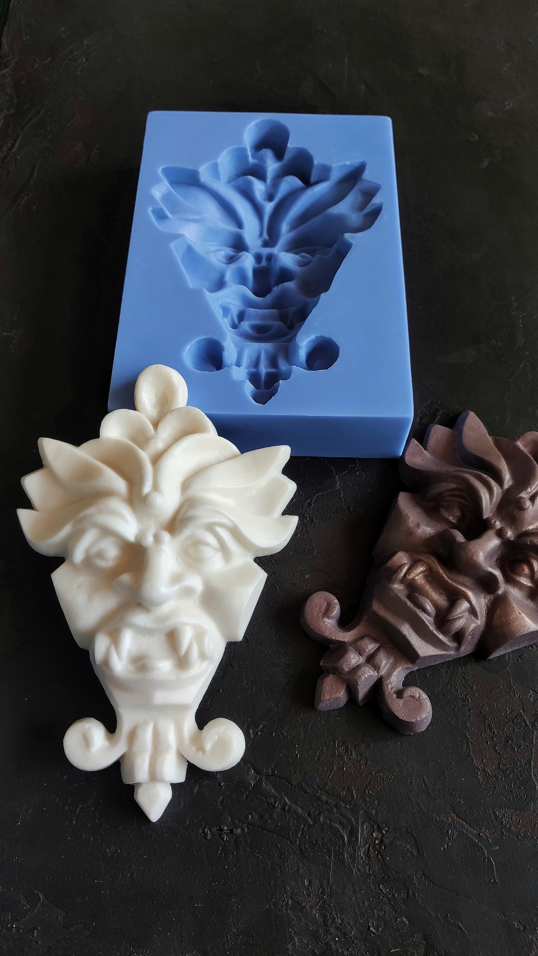 Demon Head Mask Silicone Mold Wall Hell Mask Mould Wall Devil Head Mold ...