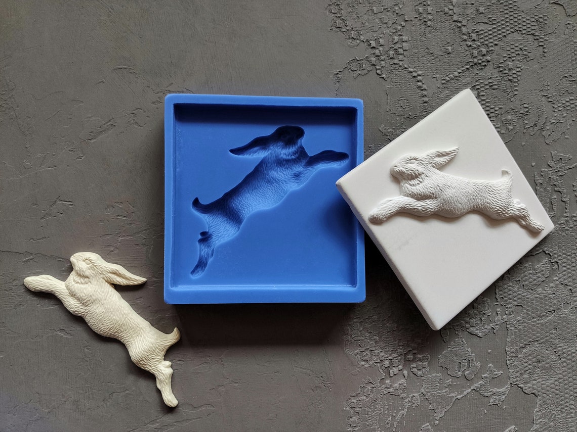 Rabbit Bunny Tile Mold Silicone Mould Bunny Applique - Etsy