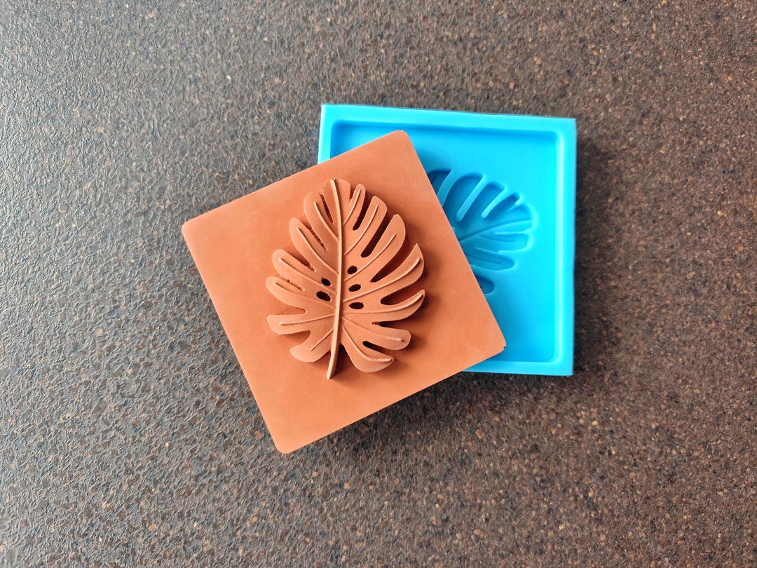 Silicone Mold With Volumetric Palm Leaf Decor | Square Diy Tile Mold ...