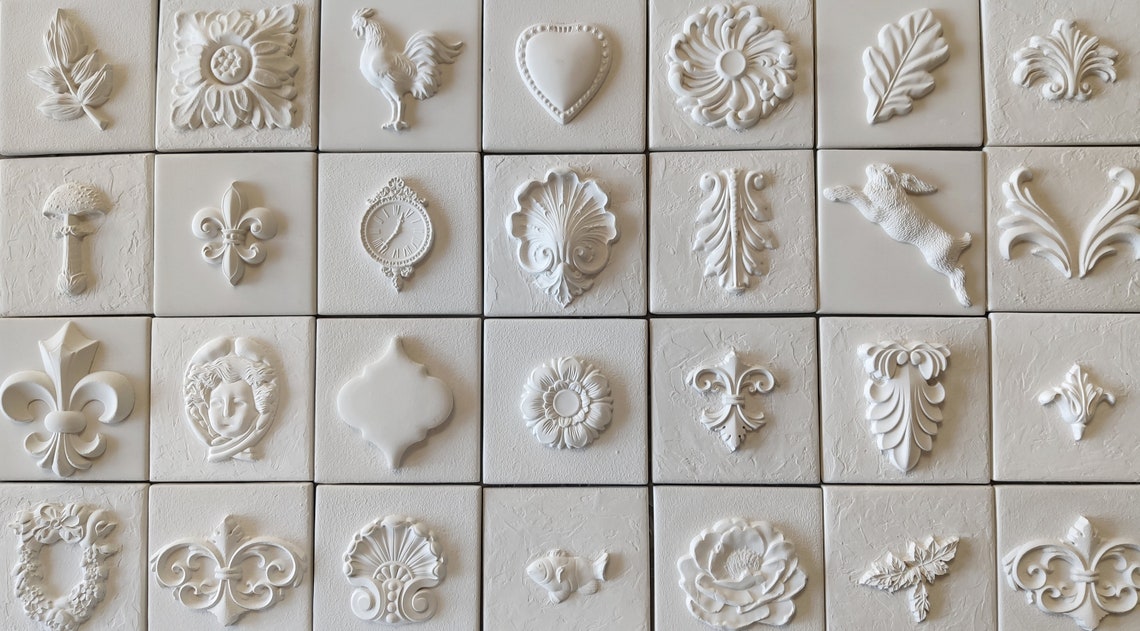 Decorative Tile Fish / Gypsum Tiles / Decorative Tiles / Chic | Etsy