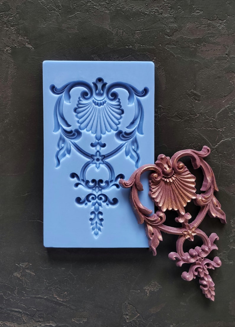 Central Vertical Pediment Silicone Mold, Furniture Carvings Mould (11 ...