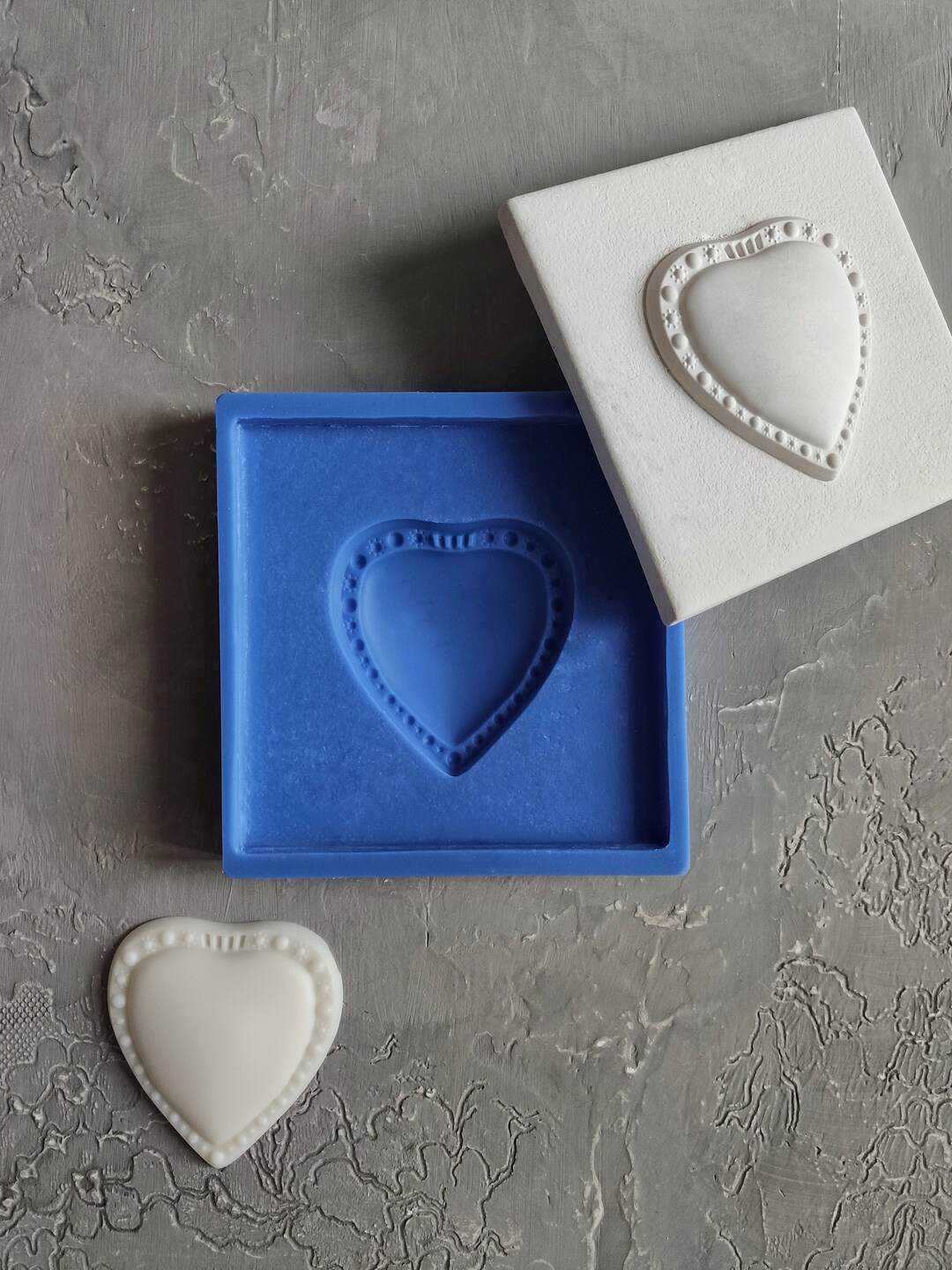 Silicone Tiles Mold Heart , Silicone Forms, Silicone Moulds, Mold for ...