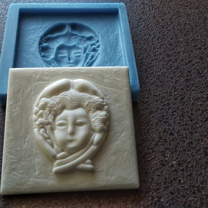 Antique Woman Cameo 3D Tile Mold, Silicone Mould, Cameo Applique ...