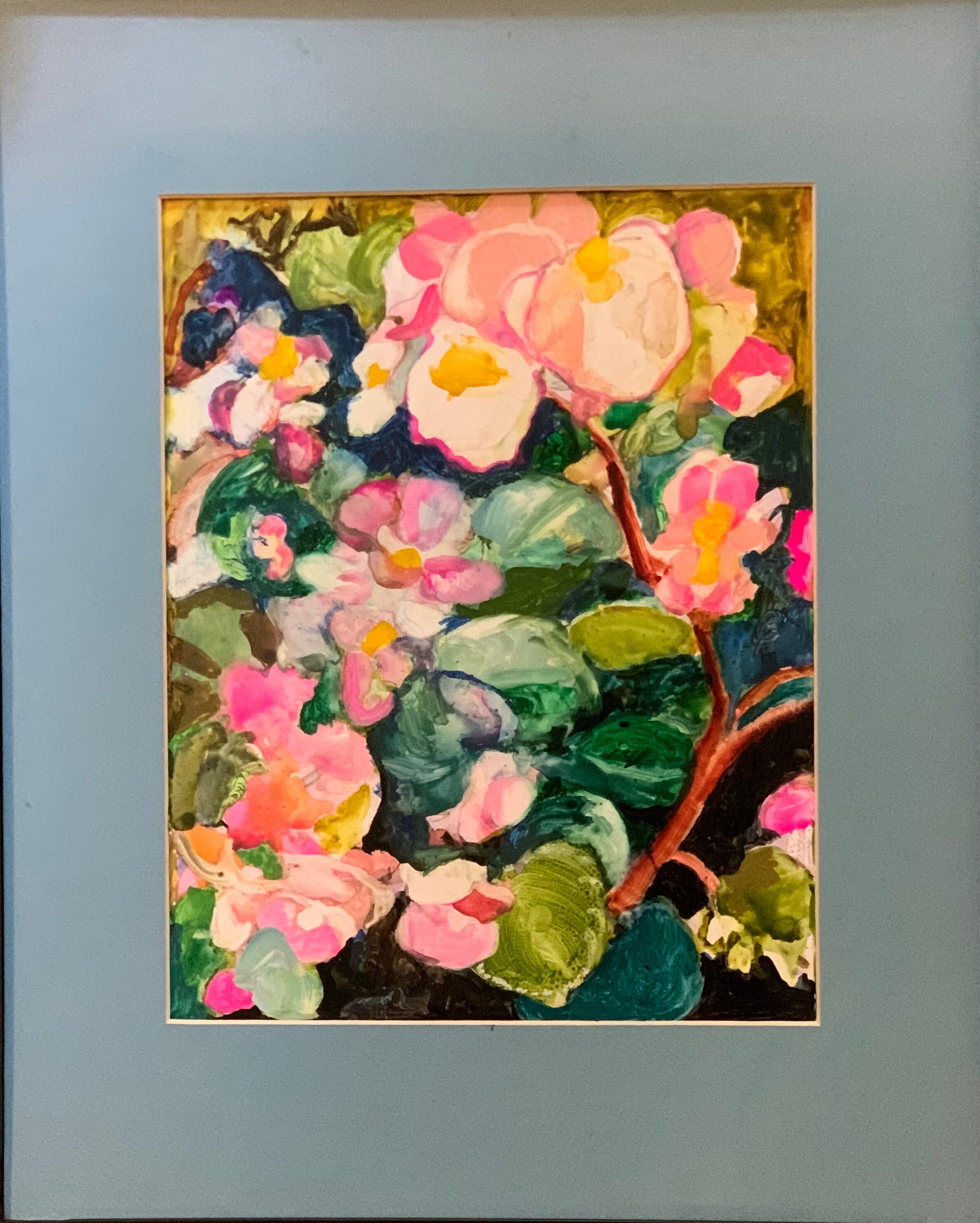 Original Flower Painting of Begonia Blossoms - Etsy