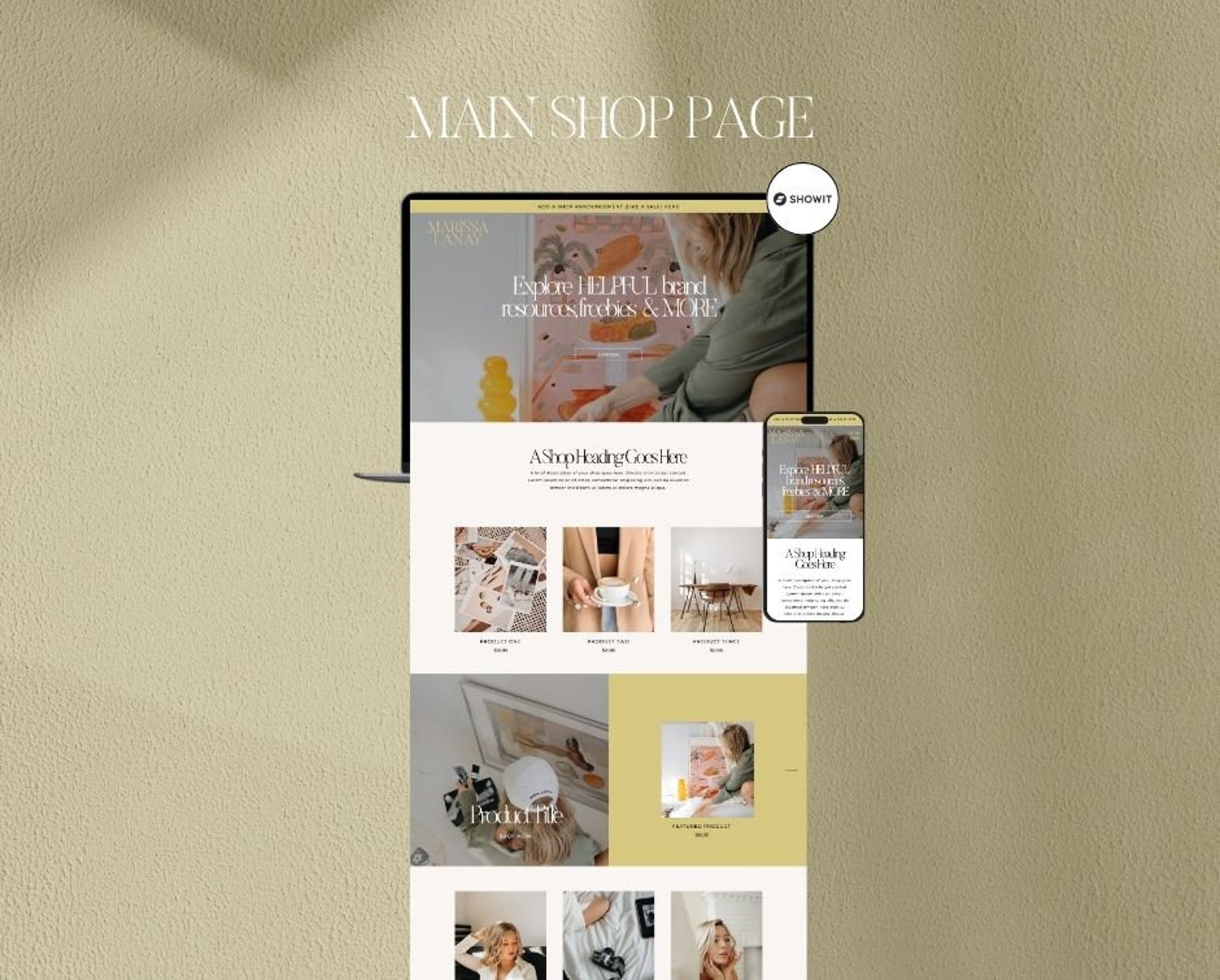 Showit Shop Template, Sales Page Website, Showit Website Design, Funnel ...