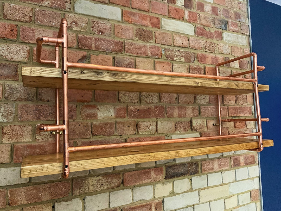 Copper Pipe Shelving Industrial Reclaimed Wood - Etsy UK