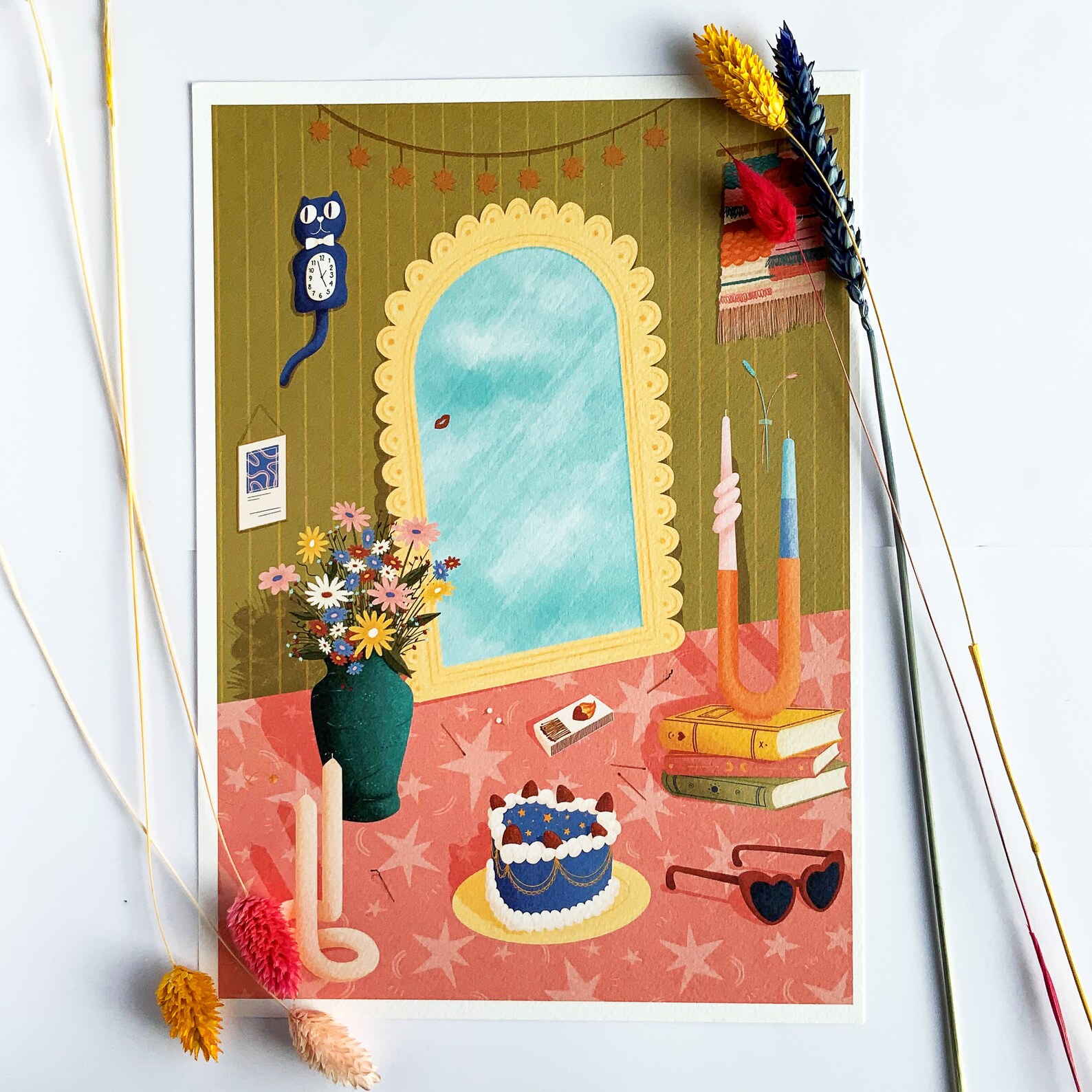 Funky Cute Aesthetic Room Decor Pastel Still Life Print | Etsy