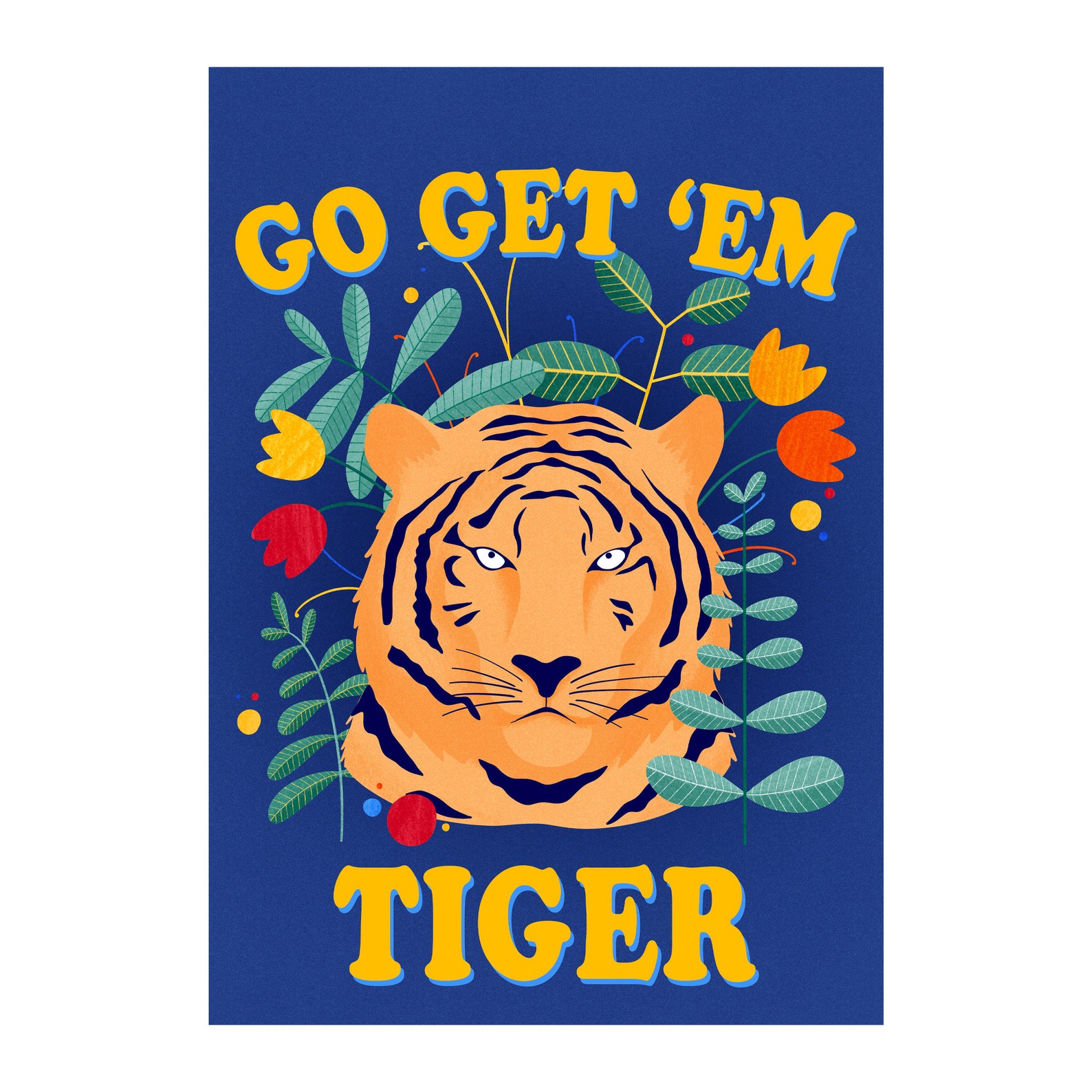 Go Get 'em Tiger Greeting Card Good Luck Card Well Done | Etsy