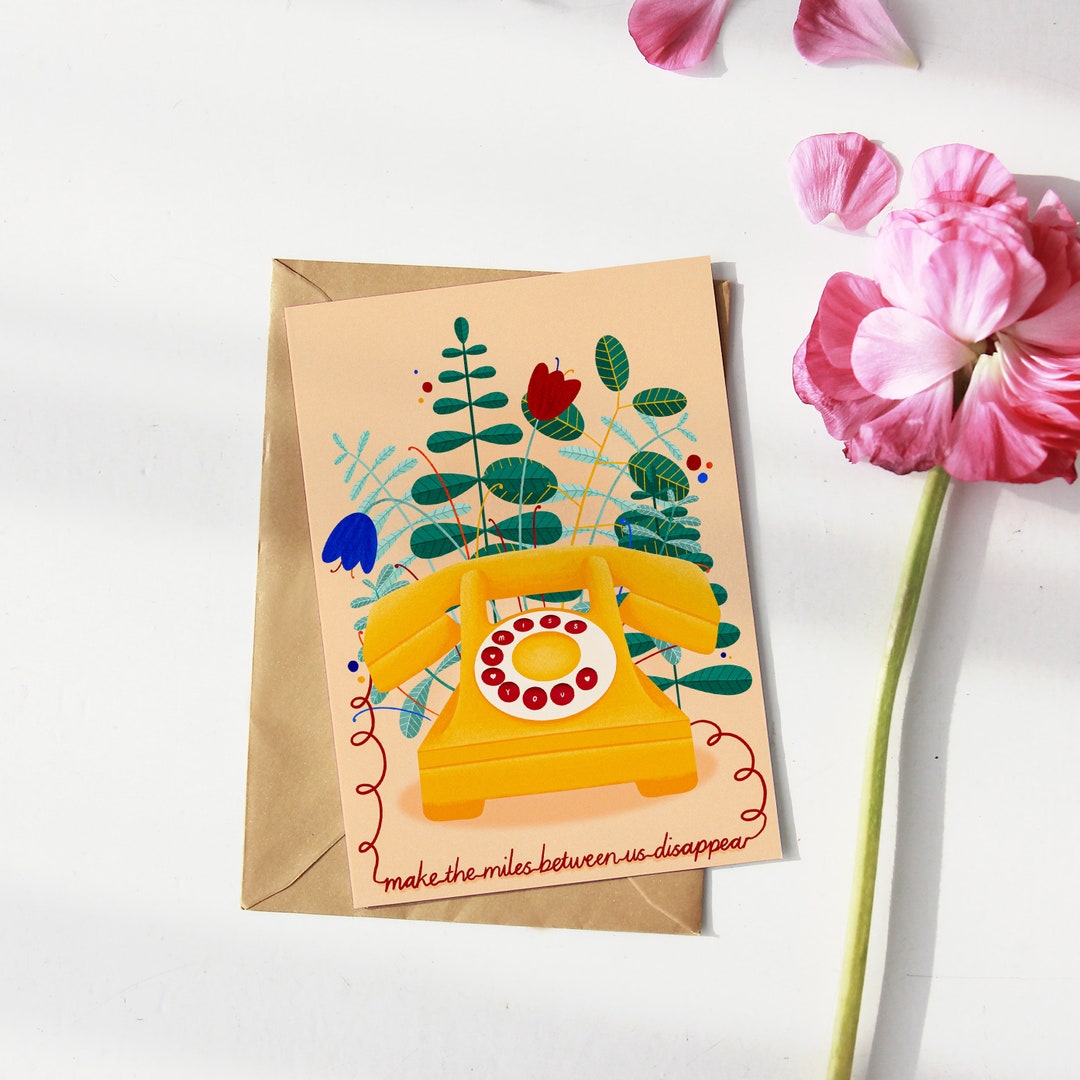 Miss You Greeting Card, Only a Phone Call Away Card, Quarantine Card ...
