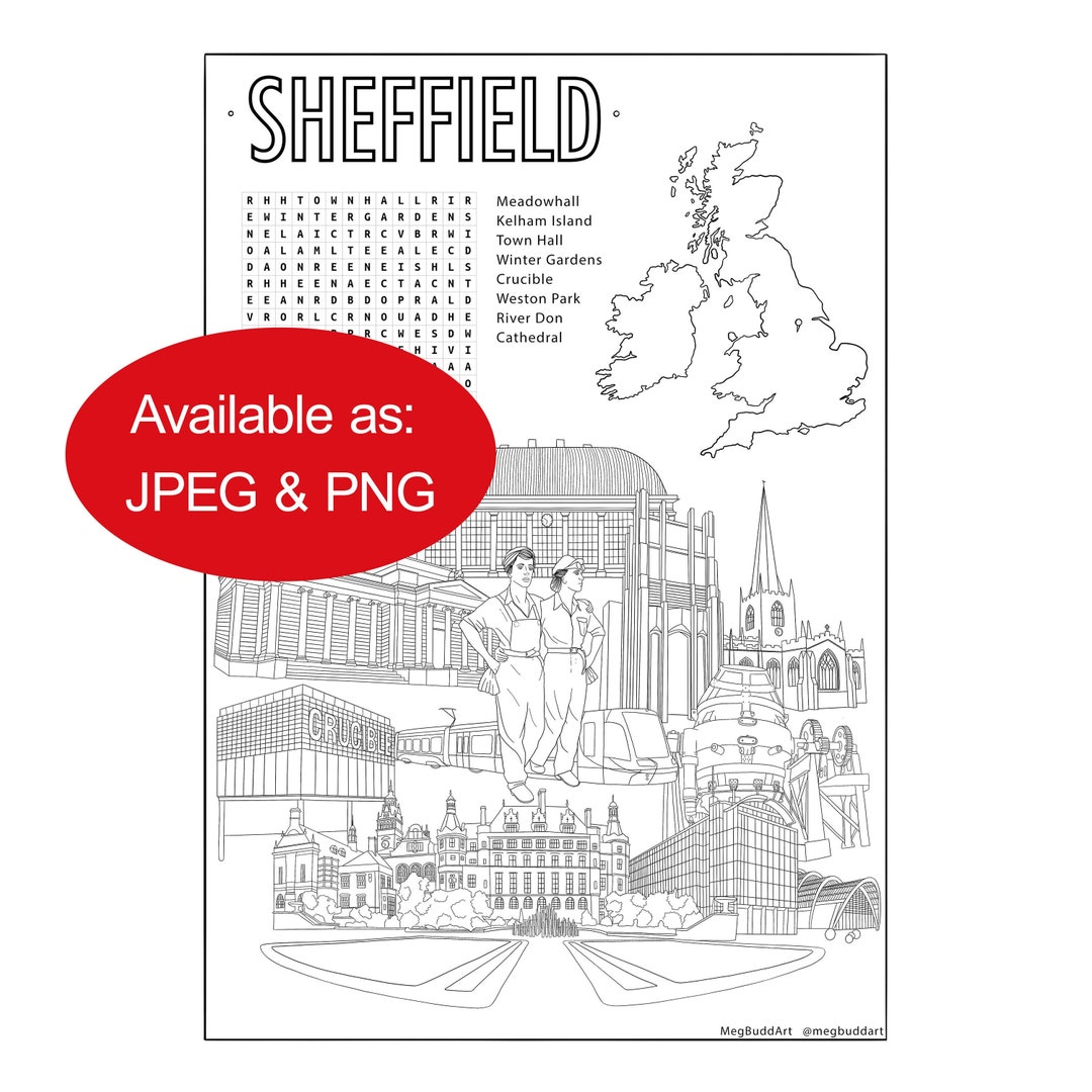 Children's Sheffield Printable Colouring Activity Sheet, Homeschooling ...