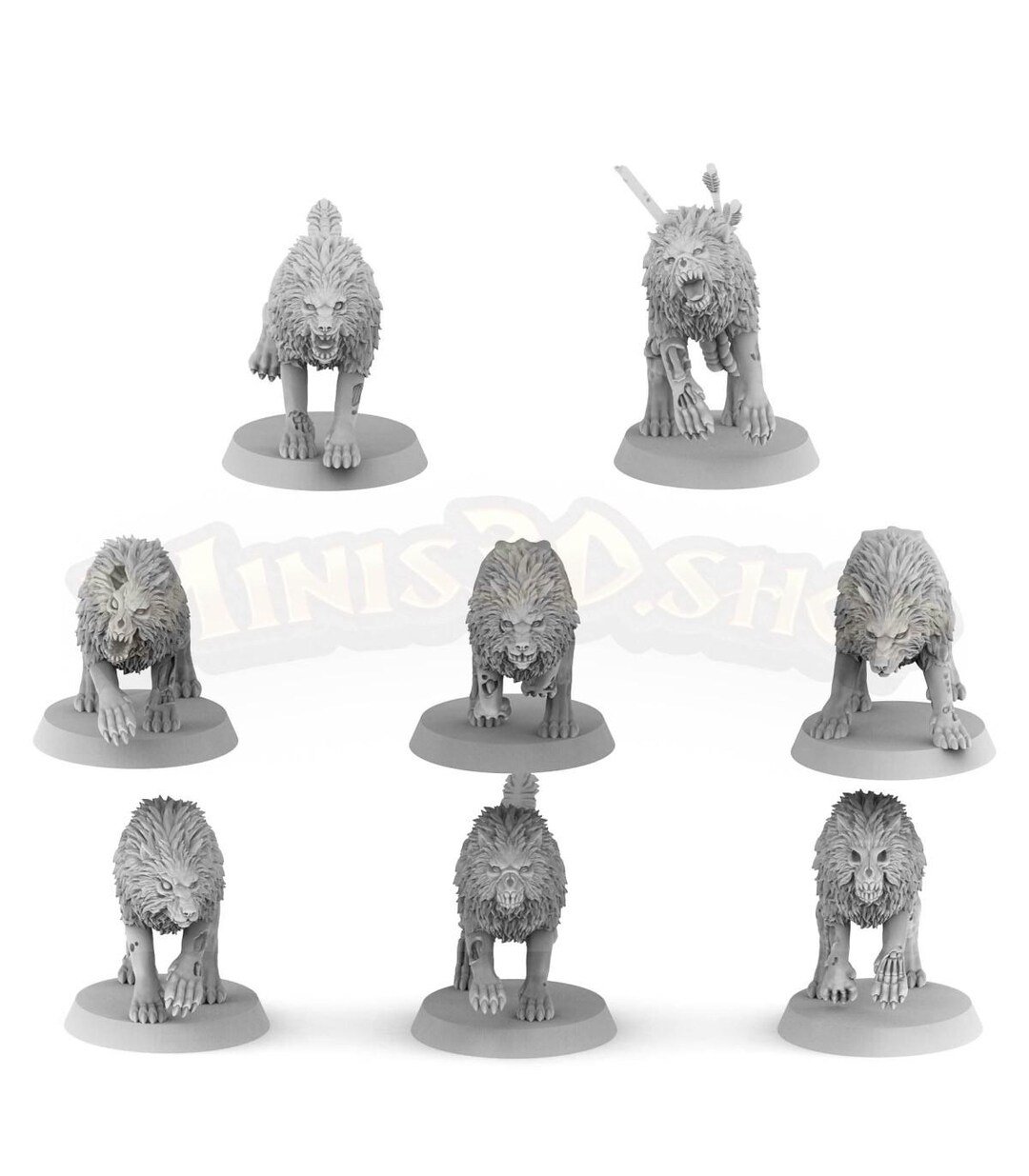 Pack of Dire Wolves PACK (8M) ME496 - Etsy