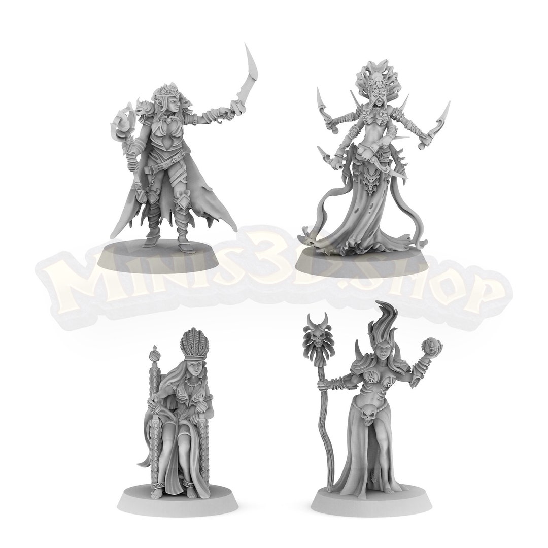 Final Bosses Female Queen: Spider, Witch, Chaos - HQ Dungeon by Minis3d ...