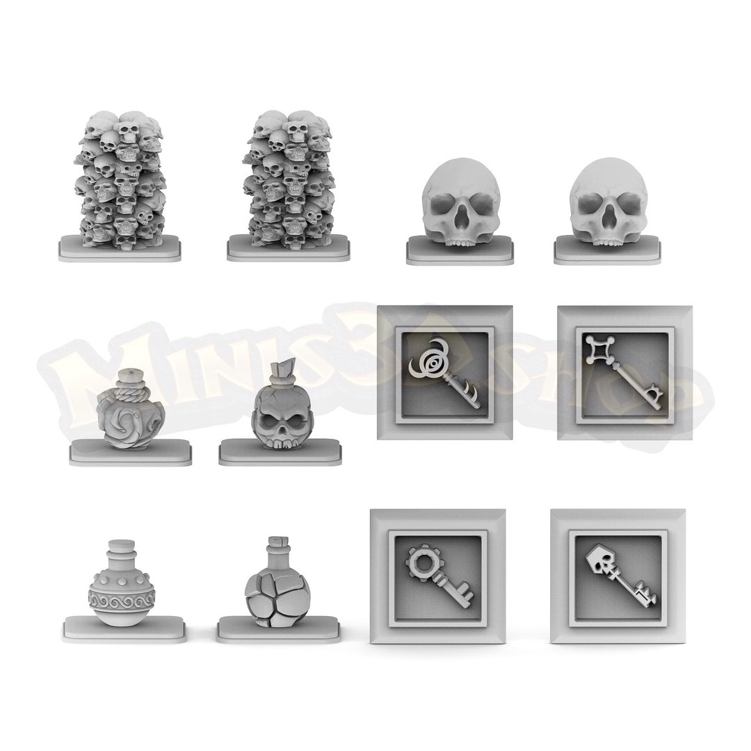 Tokens Keys, Skulls, Potions - HQ Dungeon by Minis3d - Etsy