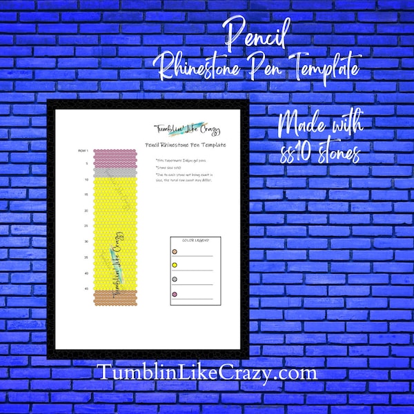Pencil Rhinestone Pen Template - Etsy