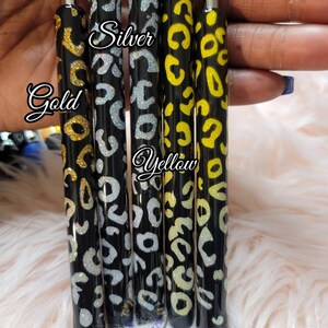 Leopard Print Stenciled Glitter Pens, Gel Ink Pens - Etsy