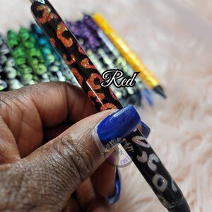 Leopard Print Stenciled Glitter Pens, Gel Ink Pens - Etsy