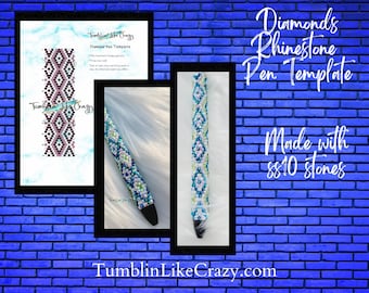 7 Color Rainbow Ombre Rhinestone Pen Template Inkjoy Gel Pen Template ...