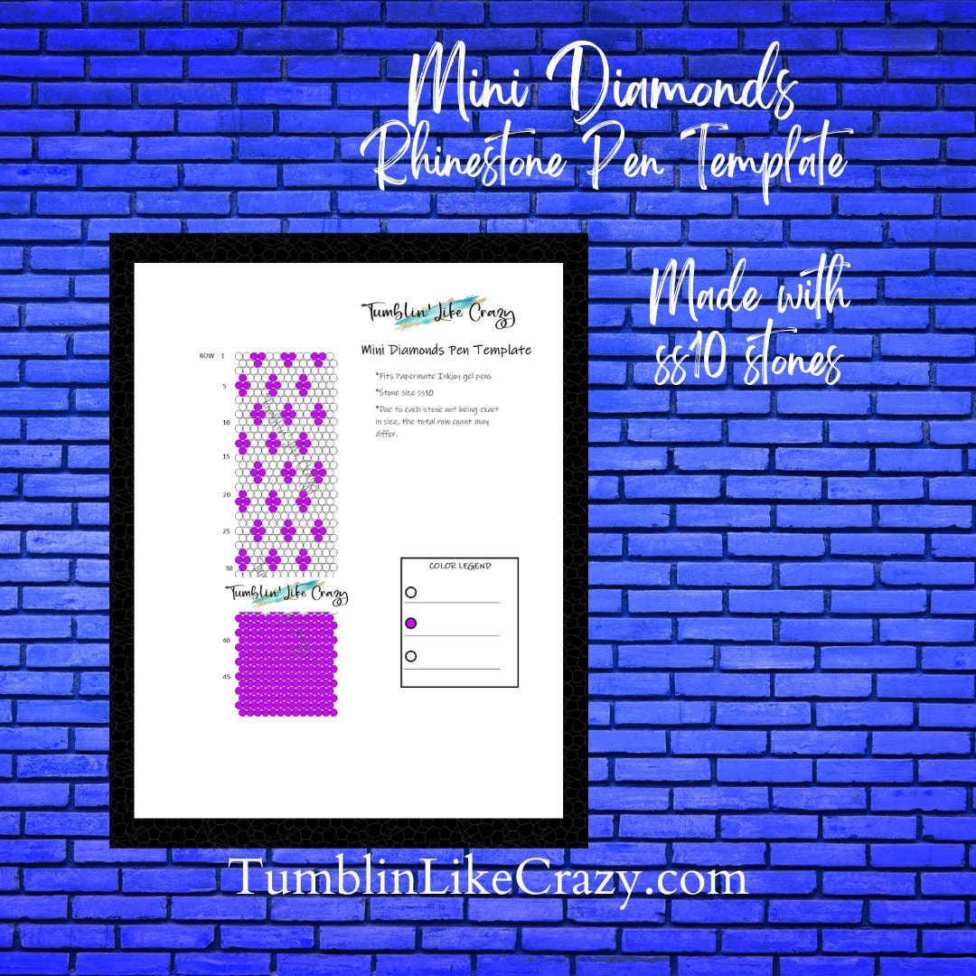 Mini Diamonds Rhinestone Pen Template, Ss10 - Etsy
