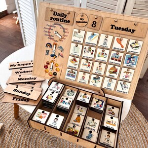 Wooden Chore Chart for Kids, Personalized Toddler Routine Chart ...