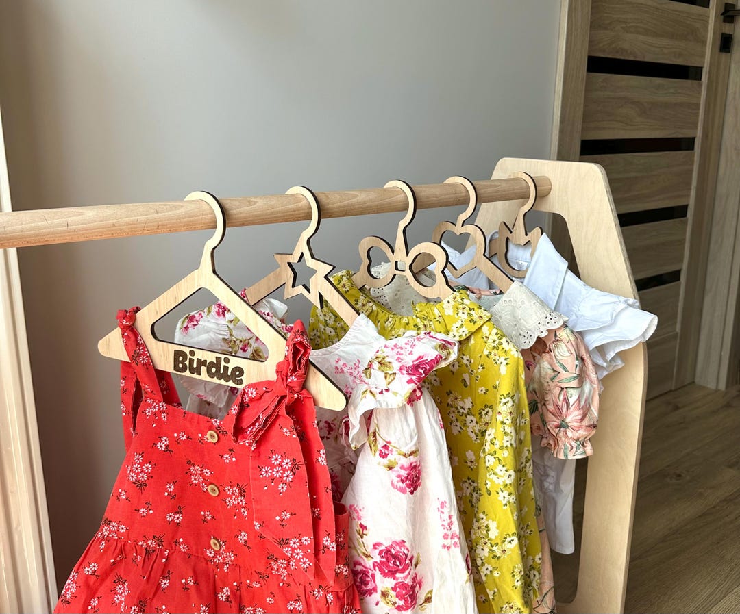 Personalized Wooden Baby Hangers, Toddlers Clothes Hangers, Baby Shower ...