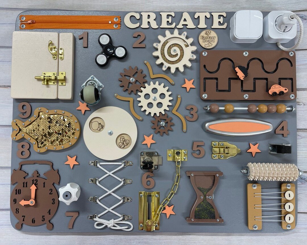 Sensory Board for Wall, Fidget Board for Toddler, Large Busy Board, 1st ...