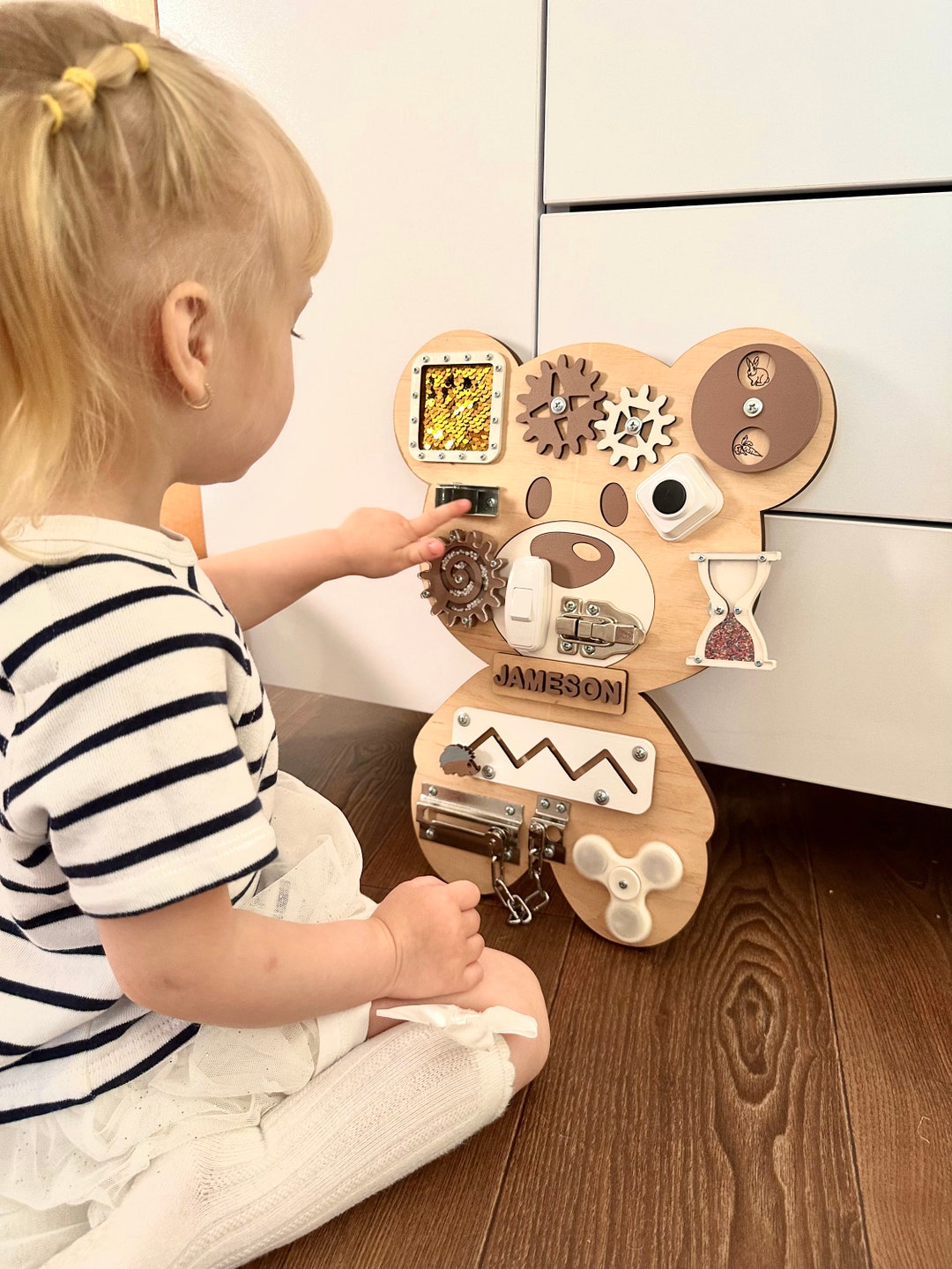 Montessori Busy Board Bear, Fidget Toy Gift Idea, Busy Board Toddler ...