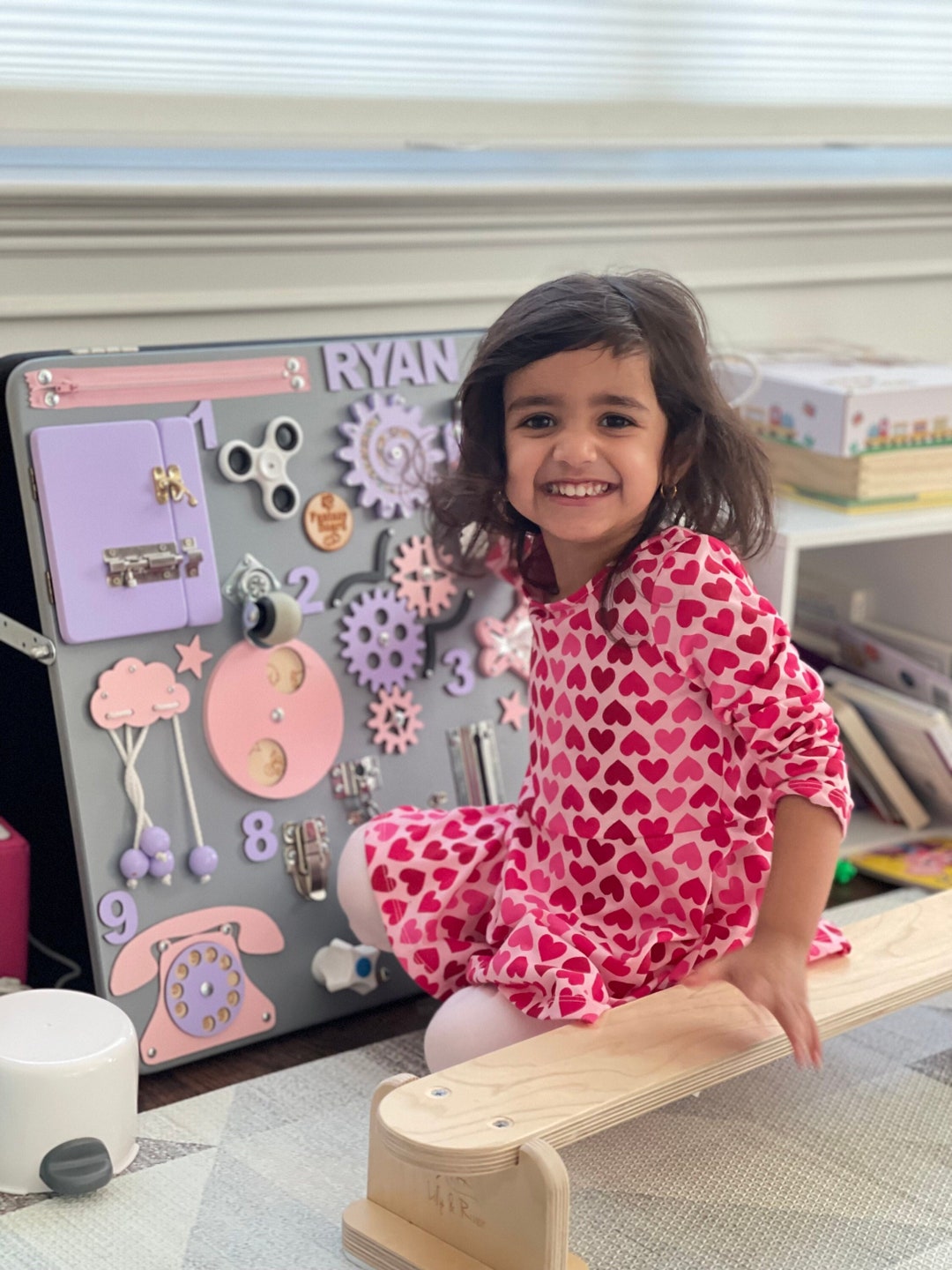 Personalized Wall Busy Board, Toddler Fidget Board, Diy Busy Board ...