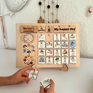 Wooden Chore Chart for Kids, Personalized Toddler Routine Chart ...