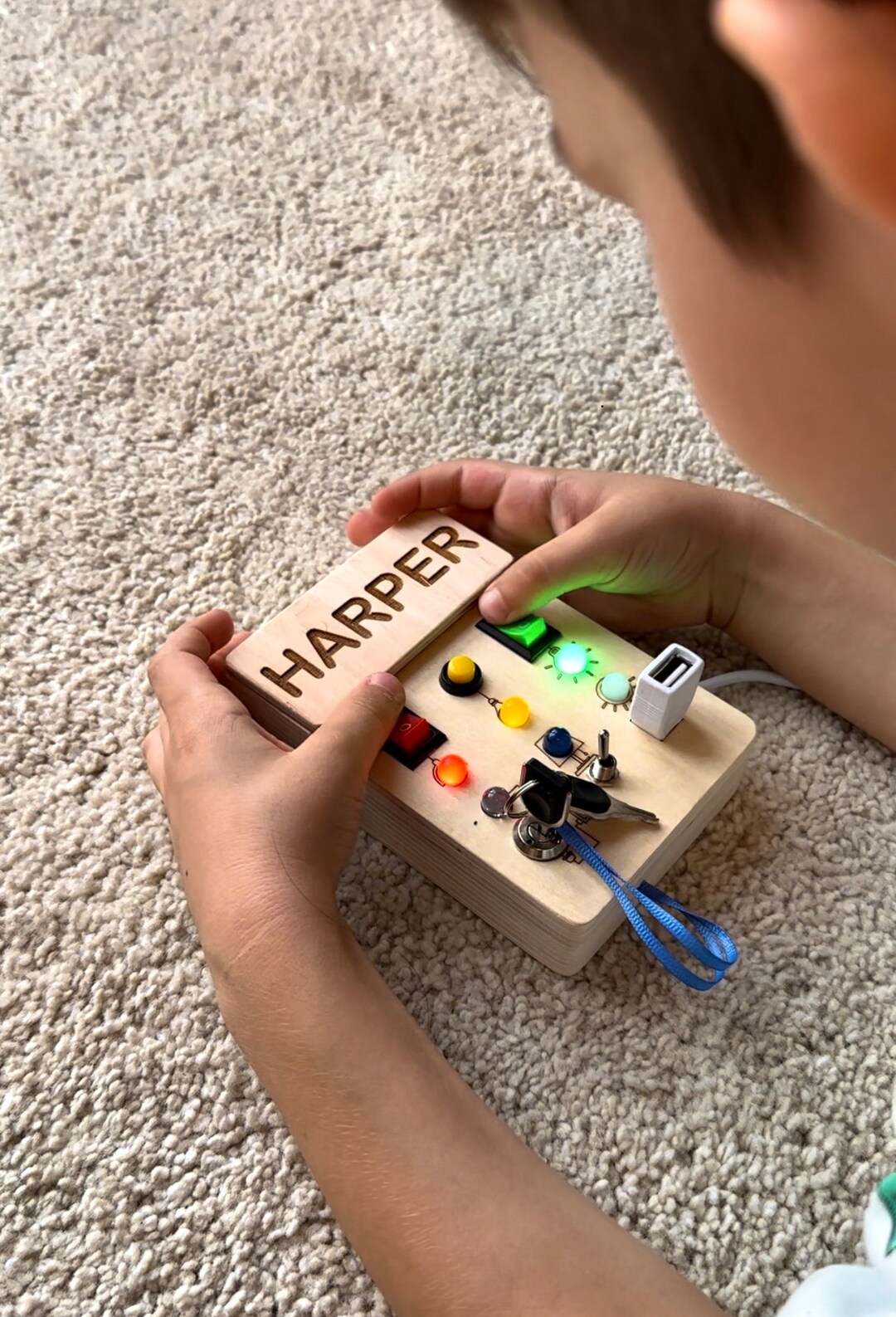 Travel LED Fidget Toy, Switch and Light Sensory Toy, 1st Birthday Gift ...