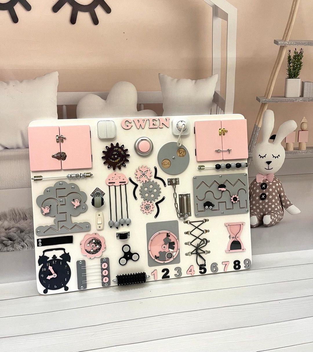 Large Busy Board Toddler Gift Busy Board 1 Year Old Custom Busy Board ...