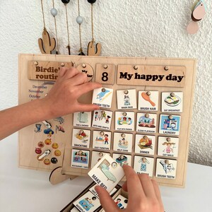 Wooden Chore Chart for Kids, Personalized Toddler Routine Chart ...