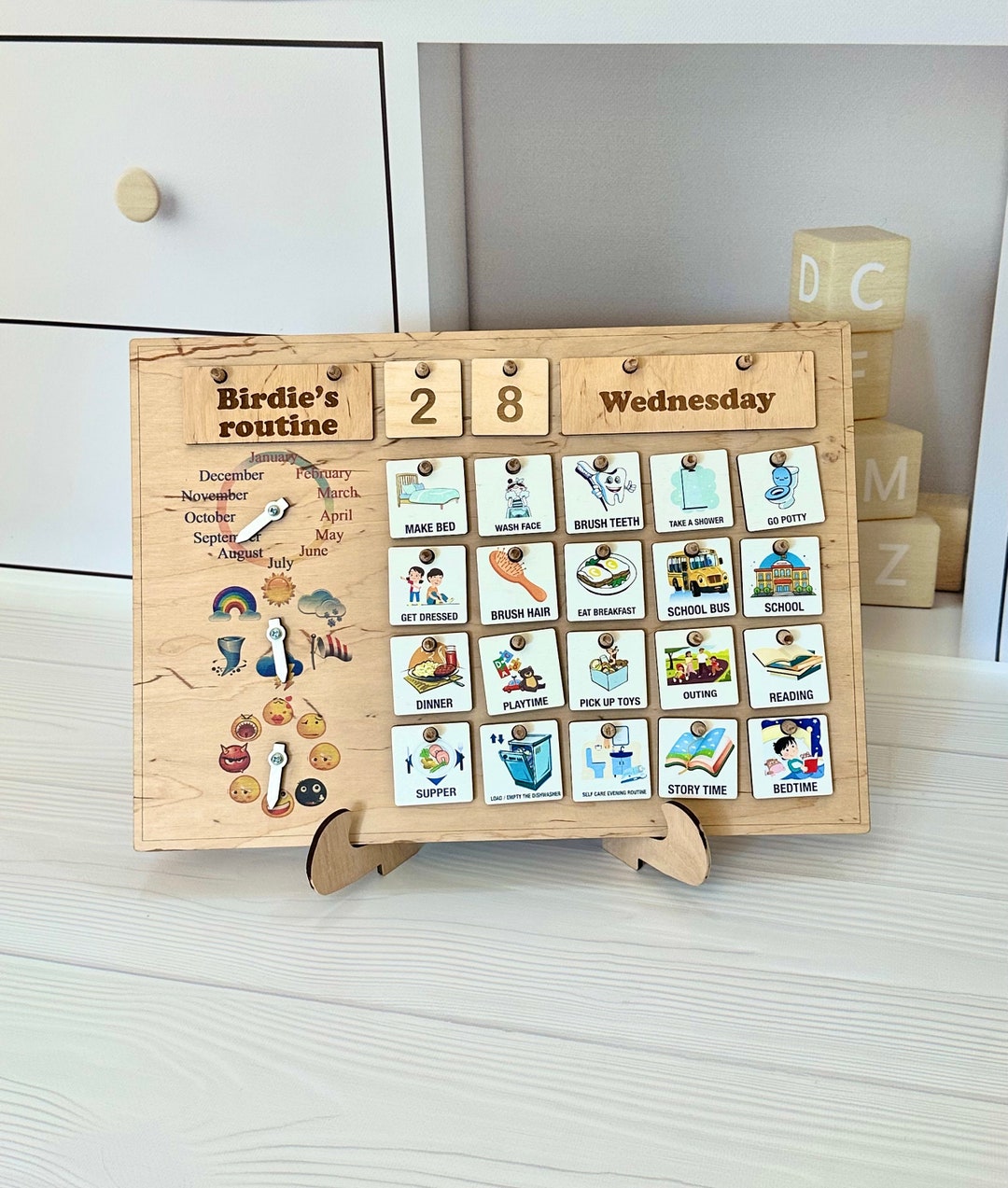 Kids Calendar Montessori, Perpetual Calendar, Monthly Calendar, School ...