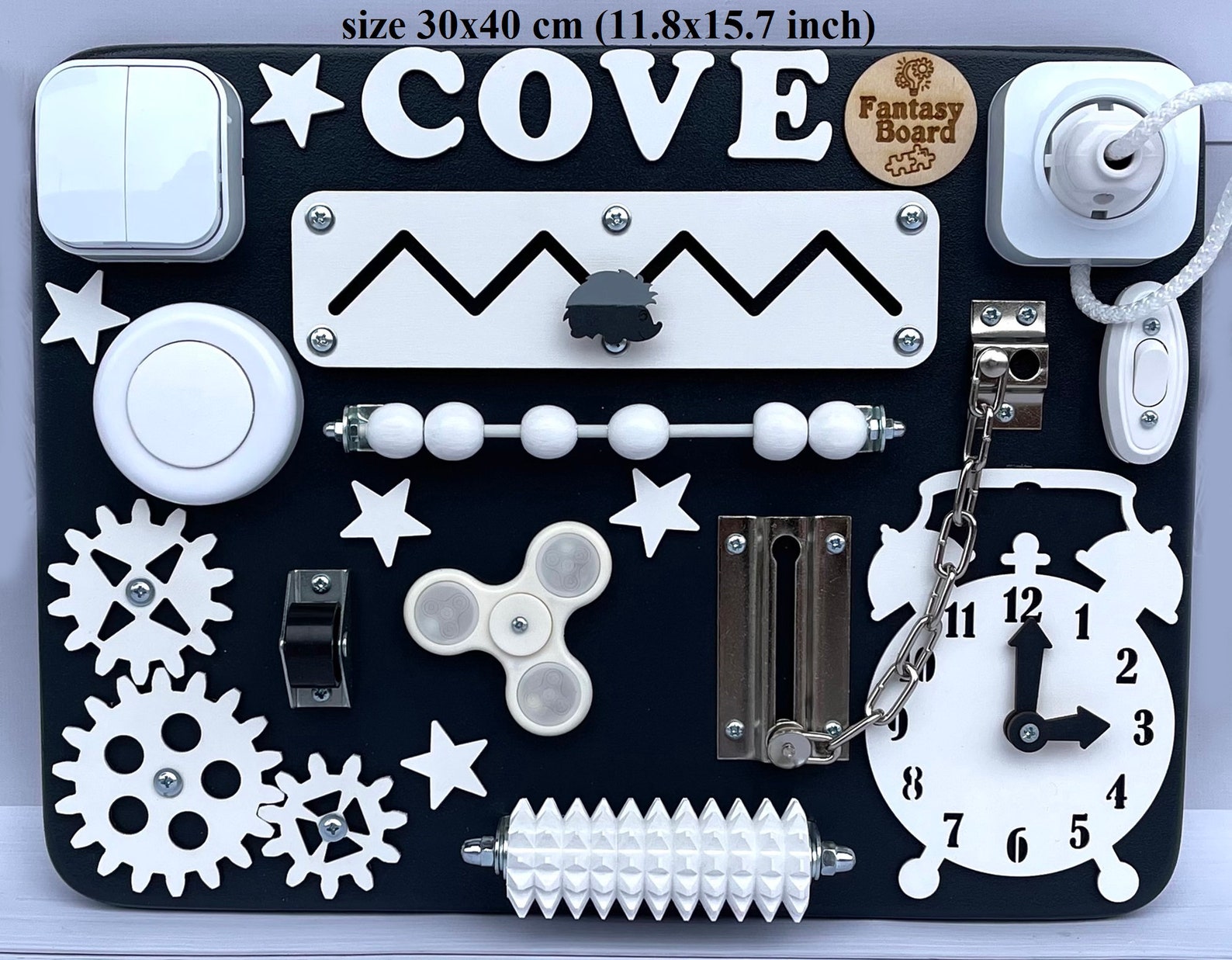 White&black Busy Board coal Color Activity Board Sensory - Etsy