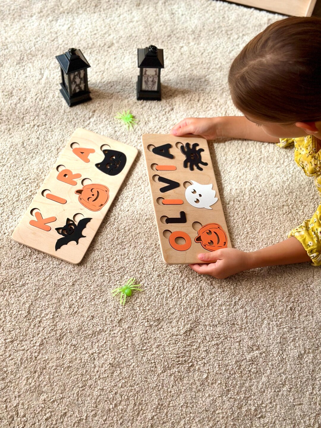 Personalized Halloween Name Puzzle, Baby Halloween Gift, Custom Toddler ...