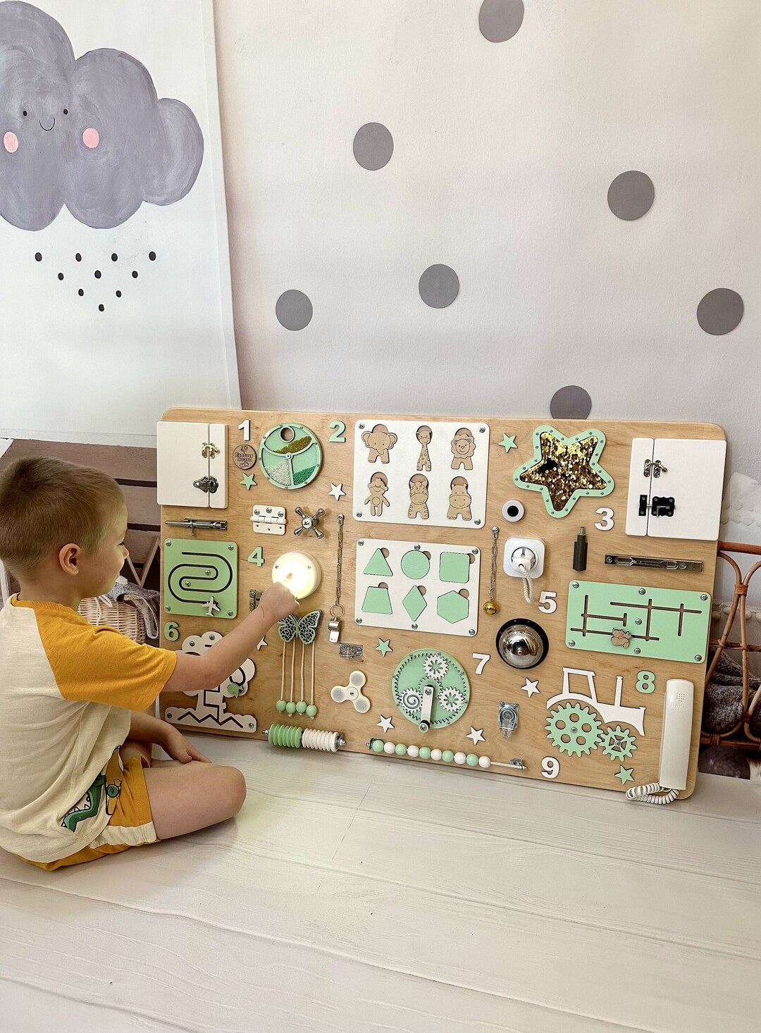 Child Busy Board Toddler 1st Birthday Gift Fidget Toy Activity Board ...