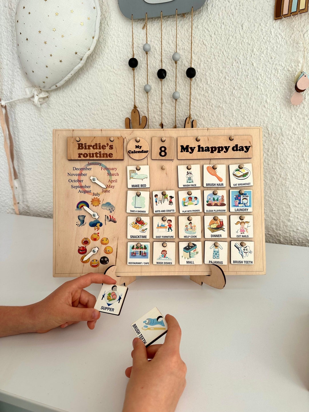 Chore Chart for Kids, Montessori Calendar, Homeschool Desk Calendar for ...