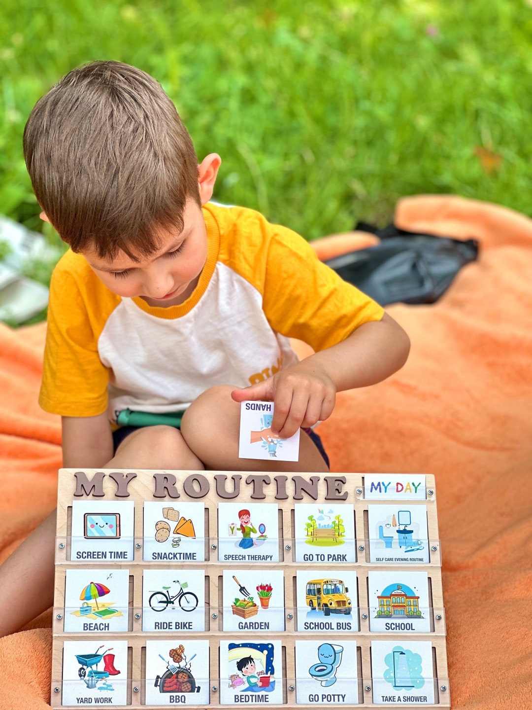 Montessori Chore Chart for Kids, Wooden Kids Routine Chart, Homeschool ...