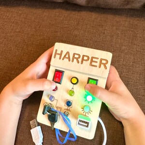 Personalized Led Busy Board for Toddler, Light Board Handmade Toy, Baby ...
