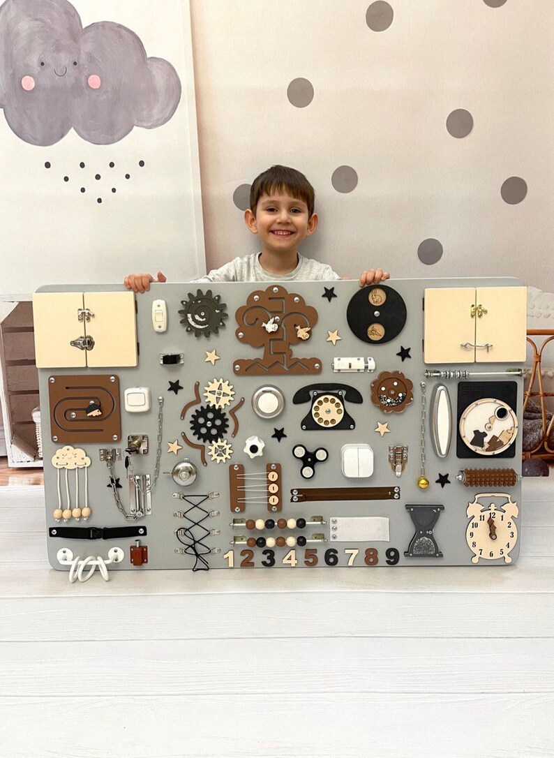 Custom Montessori Toddler Busy Board, Sensory Educational Toy - Etsy UK