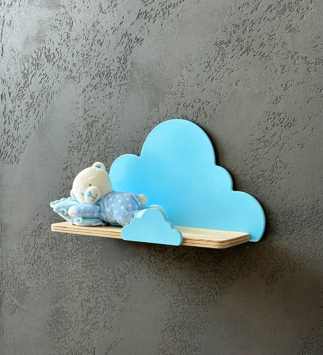 Wood Floating Clouds Shelves Nursery, Wall Toys Wooden Display, Boy ...