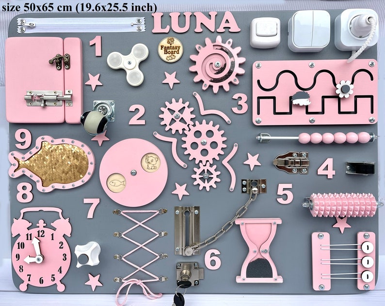 Personalized Busy Board 196 255 Inch for Toddler quick - Etsy