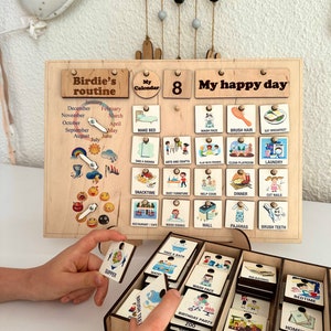 Kids Weekly Chore Chart, Visual Schedule, Perpetual Calendar, Gift for ...