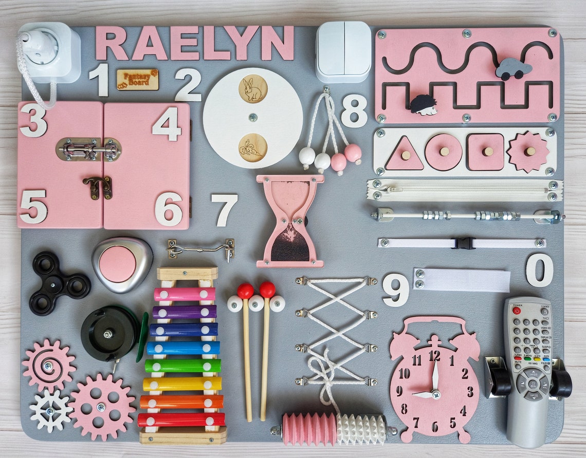 Personalized Busy Board Toddler Educational Toy Sensory | Etsy